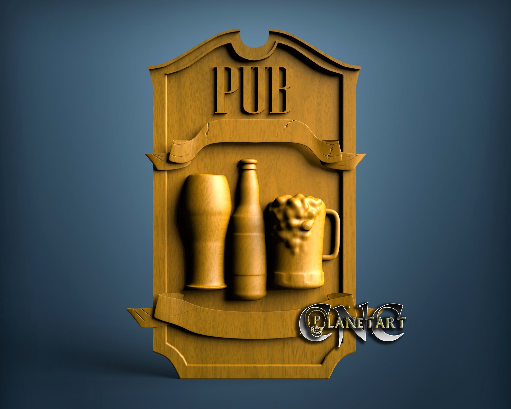 Pub Sign Table, 3D STL Model 10387 – Cnc Planet Art