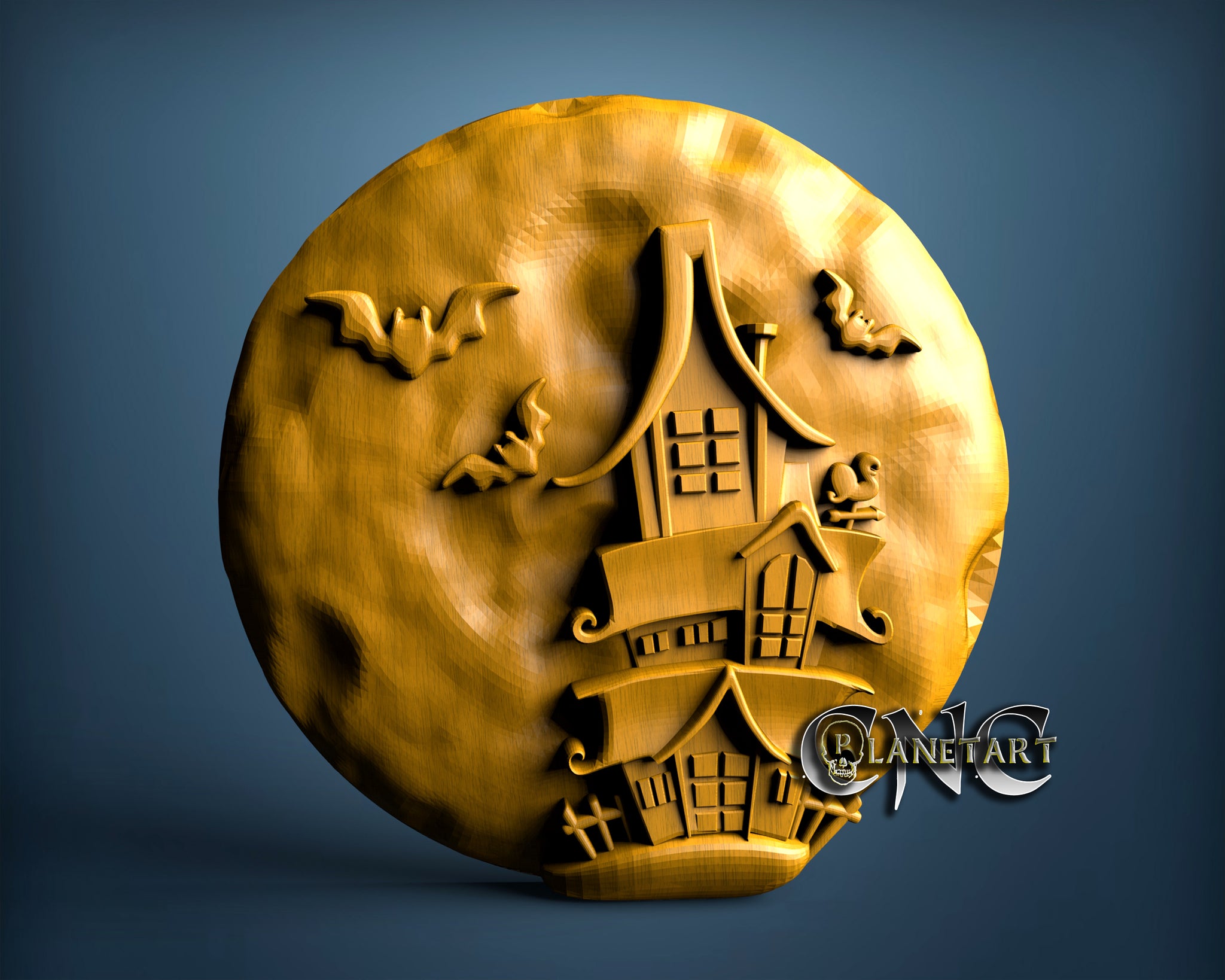 Scary Haunted Halloween House, 3D STL Model 11139 – Cnc Planet Art