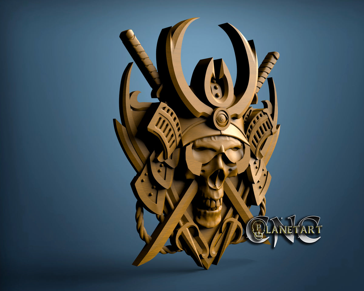 Samurai Skull, 3D STL Model 11209 – Cnc Planet Art