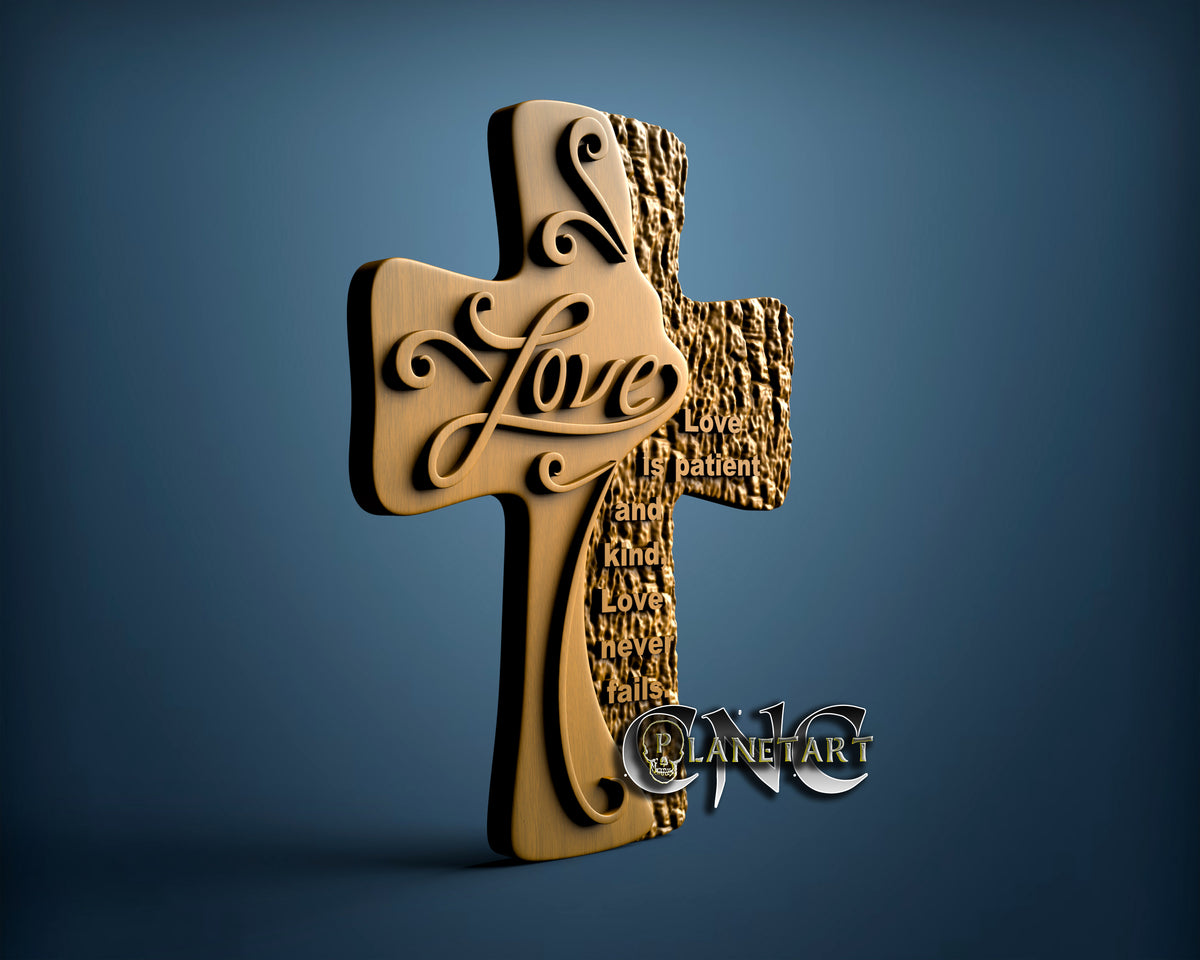 Cross for Love, 3D STL Model 11327 – Cnc Planet Art