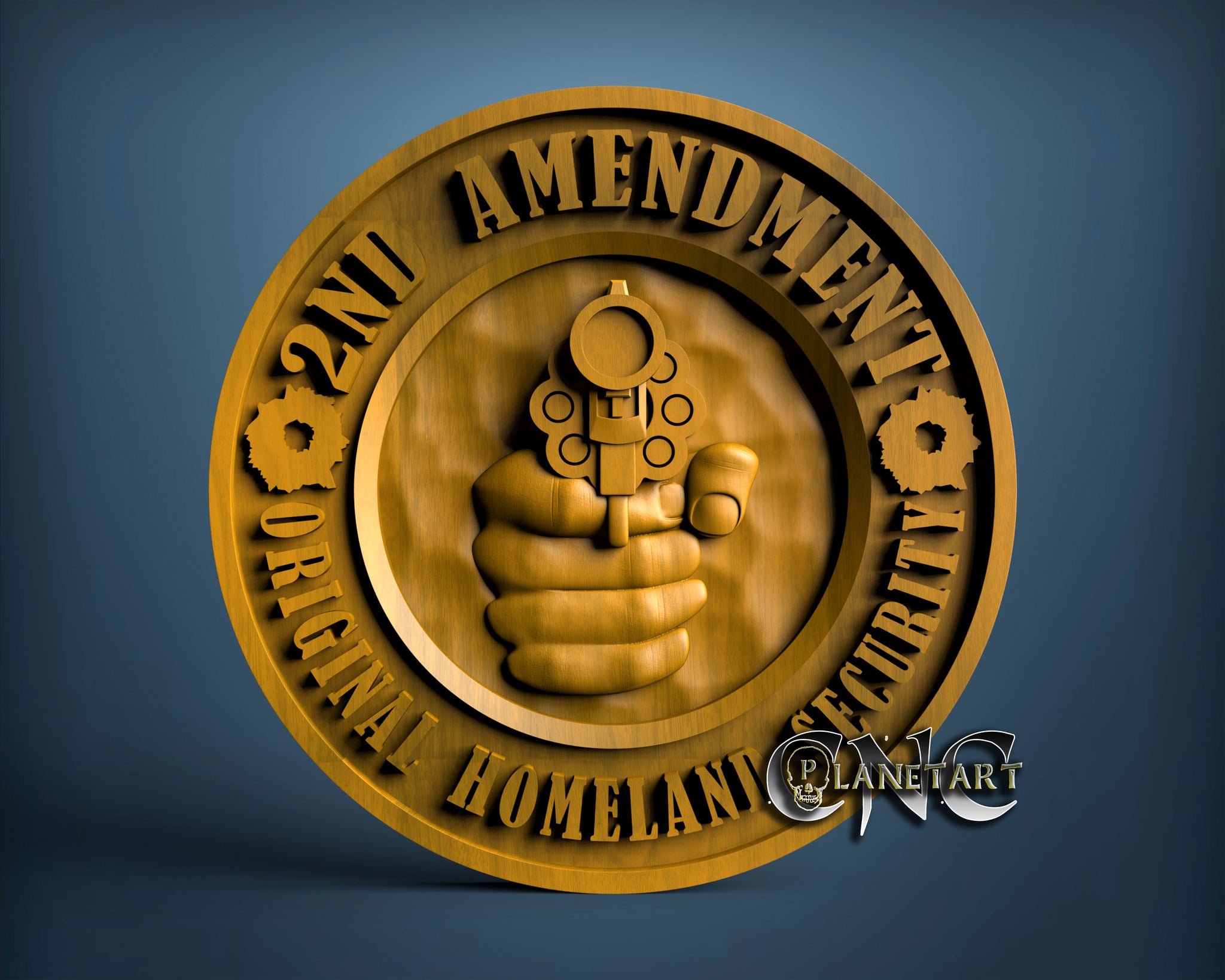 2nd Amendment, 3D STL Model 11340 – Cnc Planet Art