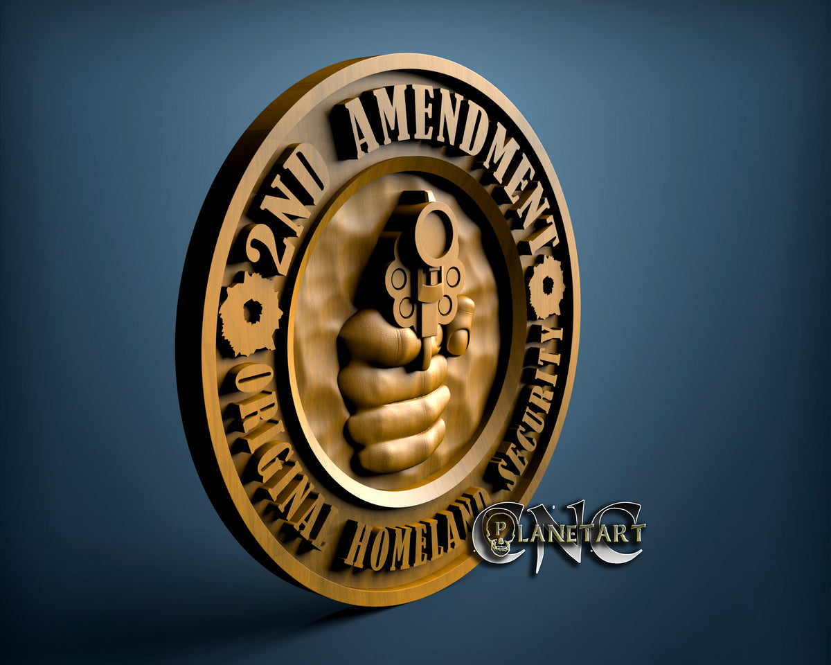 2nd Amendment, 3D STL Model 11340 – Cnc Planet Art