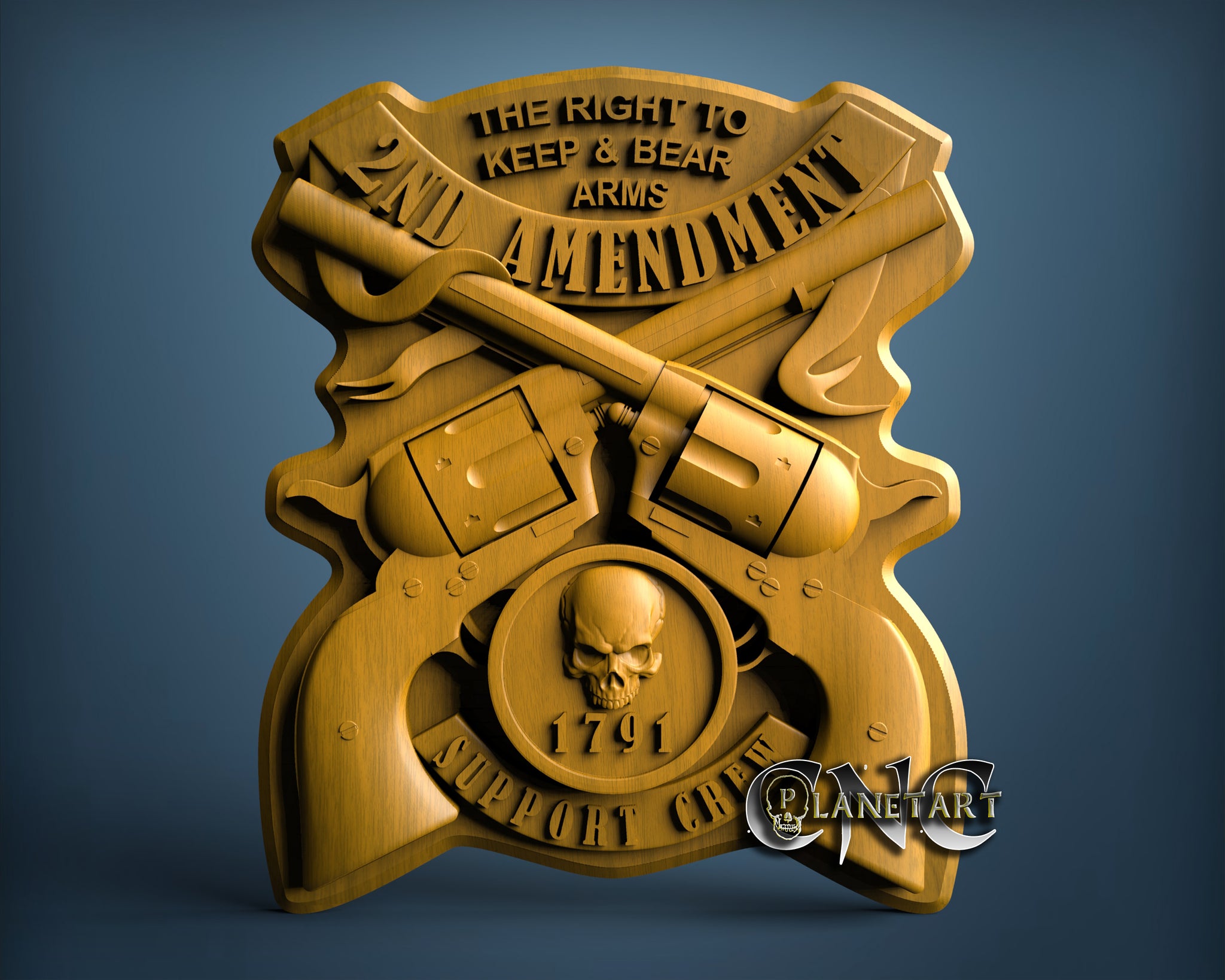 2nd Amendment, 3D STL Model 11342 – Cnc Planet Art