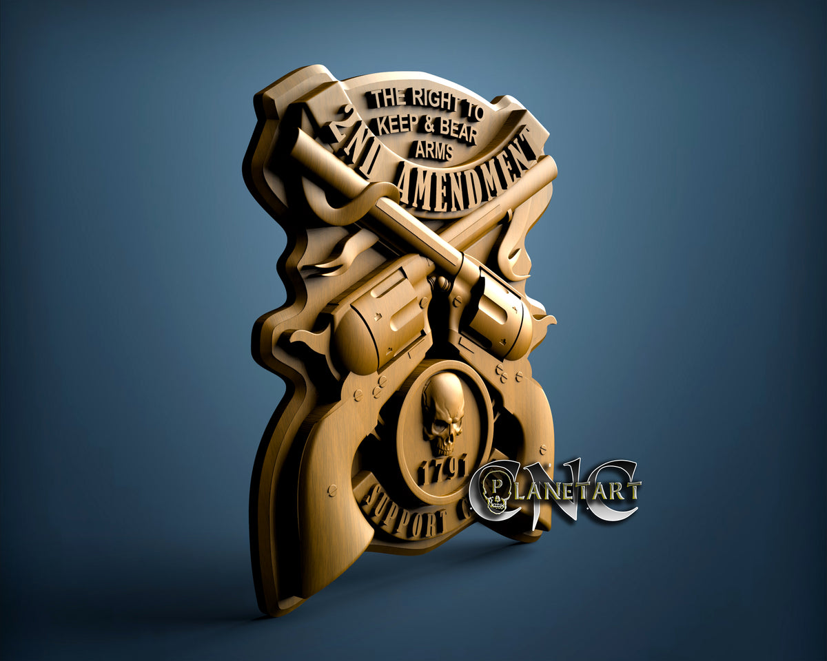 2nd Amendment, 3D STL Model 11342 – Cnc Planet Art
