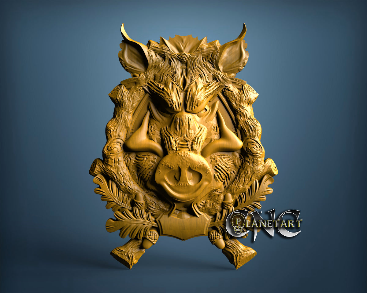 Wild boar, 3D STL Model 1141 – Cnc Planet Art