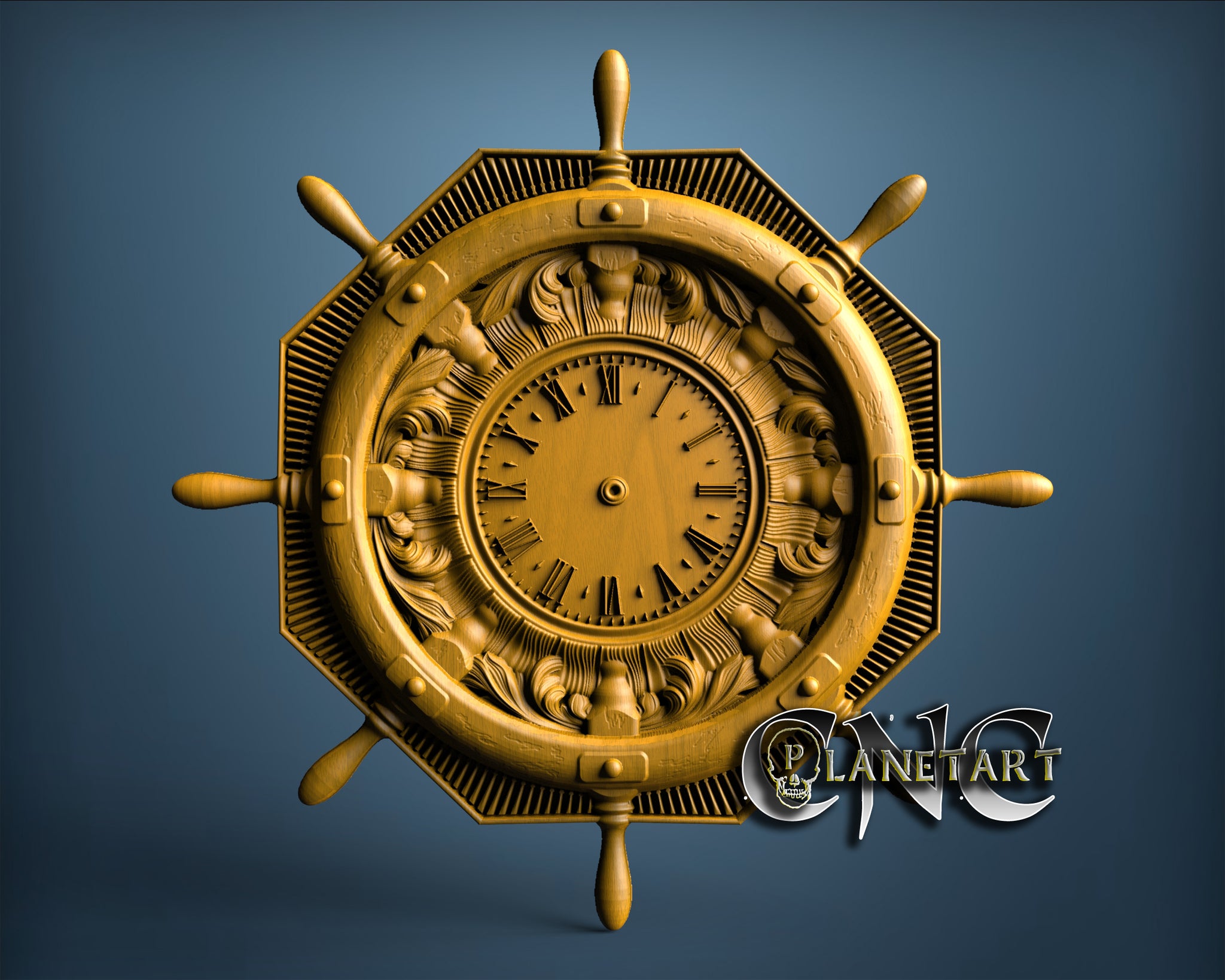 Pirate Clock, 3D STL Model 1226 – Cnc Planet Art