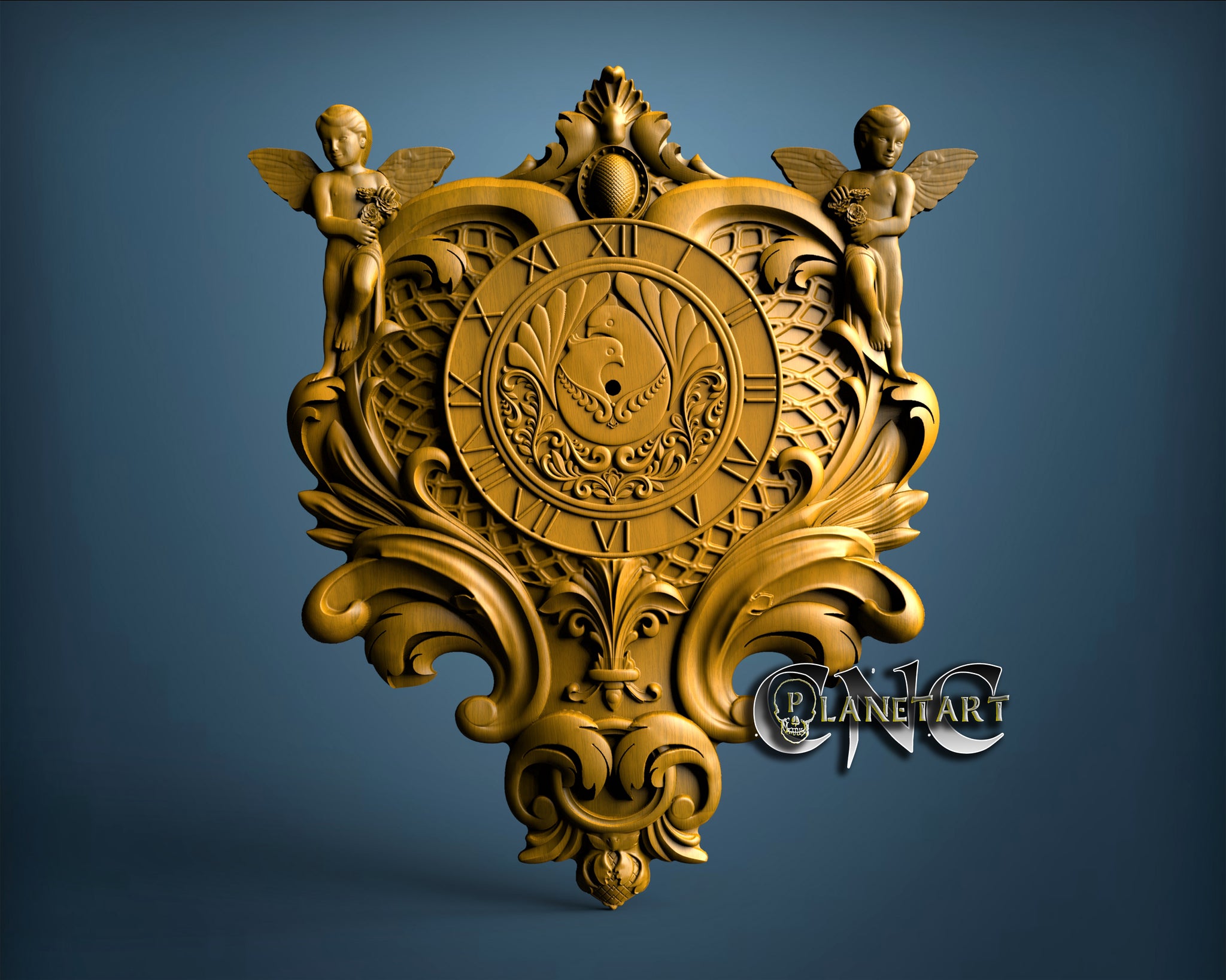 Angel Clock, 3D STL Model 1237 – Cnc Planet Art