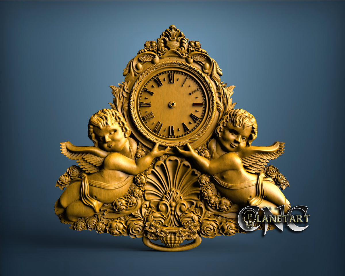 Angel Clock, 3D STL Model 1239 – Cnc Planet Art