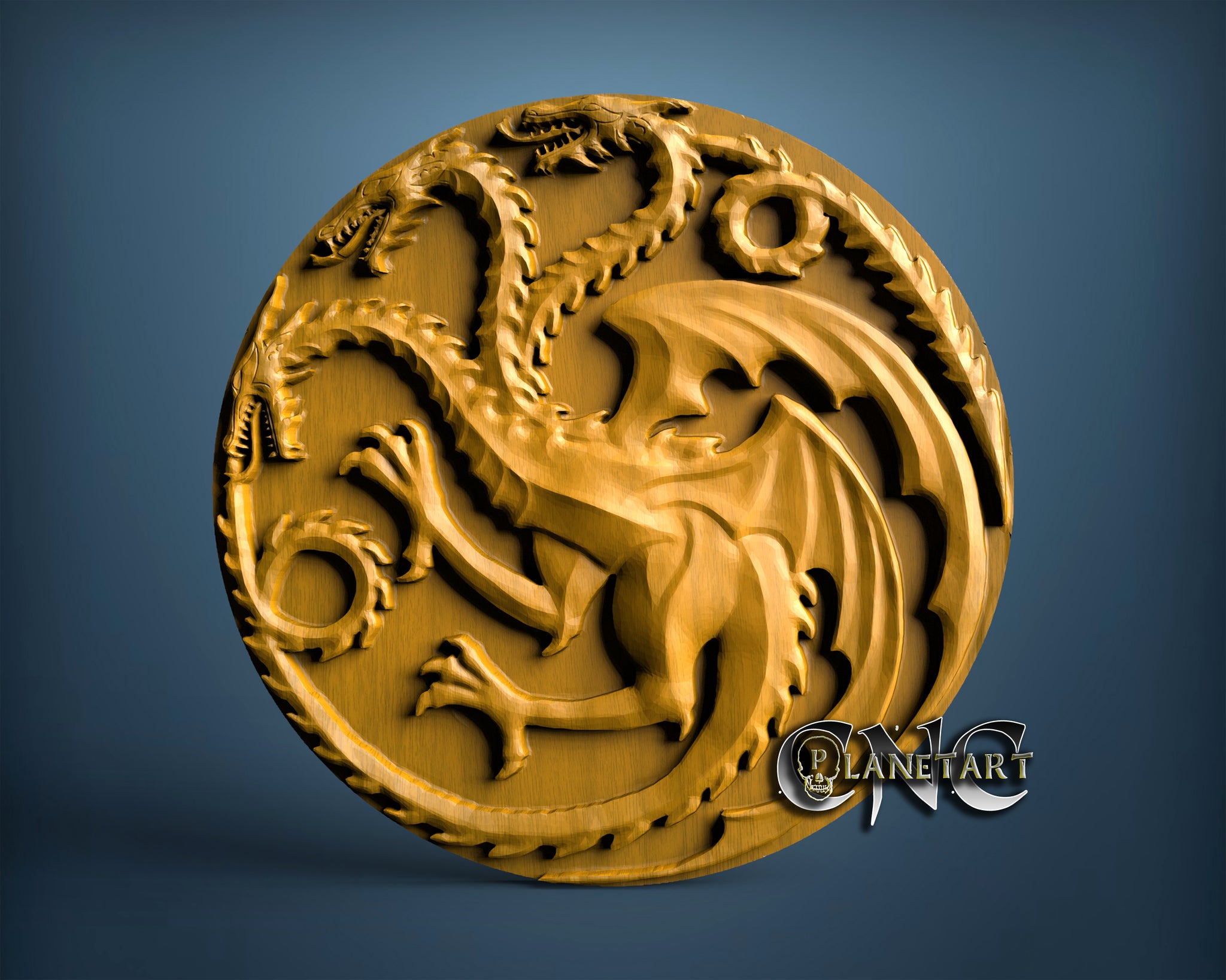 Game of Thrones House Targaryen, 3D STL Model 6009 v2 – Cnc Planet Art