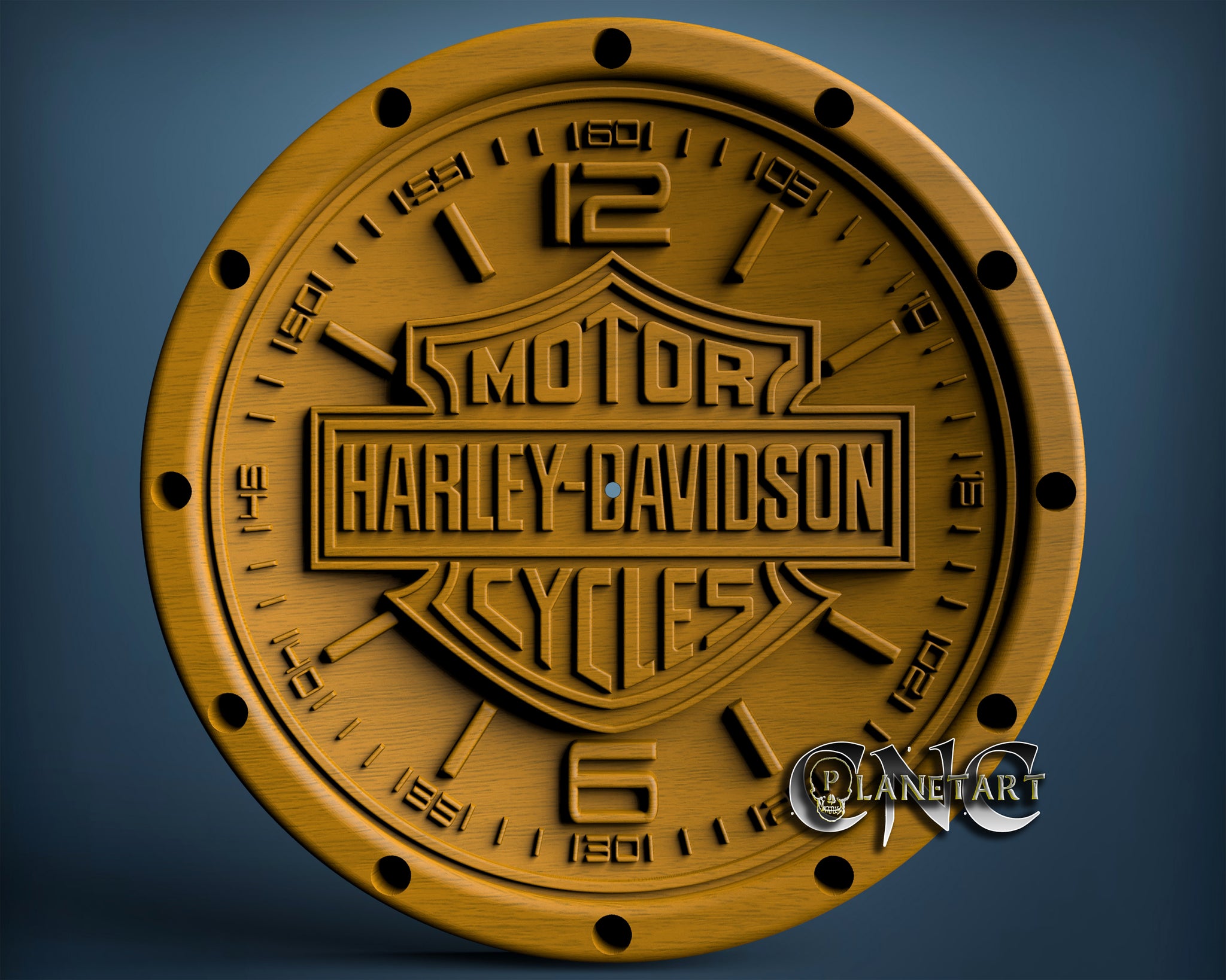 Clock Harley Davidson, 3D STL Model 6100 – Cnc Planet Art