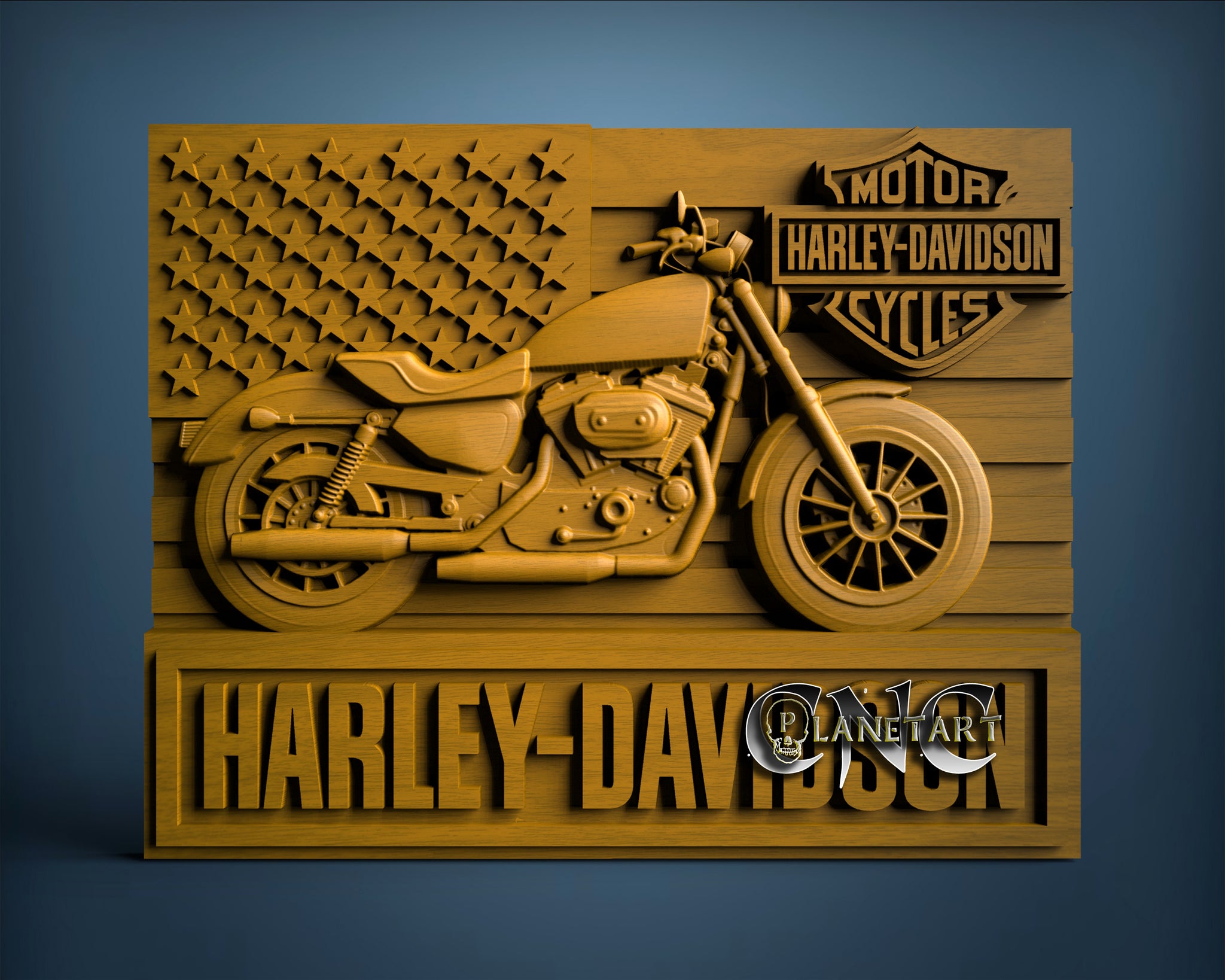 Harley Davidson Motors, 3D STL Model 6102 – Cnc Planet Art