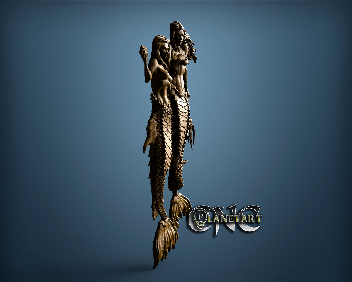 Mermaid, 3D STL Model 6566-1 – Cnc Planet Art