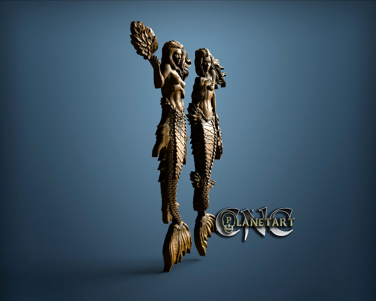 Mermaids, 3D STL Model 6566 – Cnc Planet Art