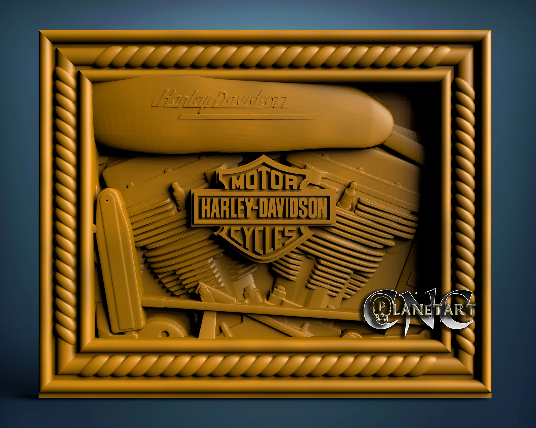 Harley Davidson, 3D STL Model 9921 – Cnc Planet Art