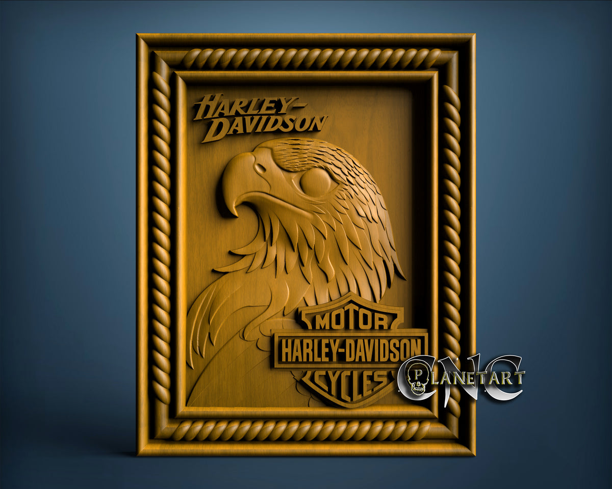 Eagle Harley Davidson, 3D STL Model 9922 – Cnc Planet Art