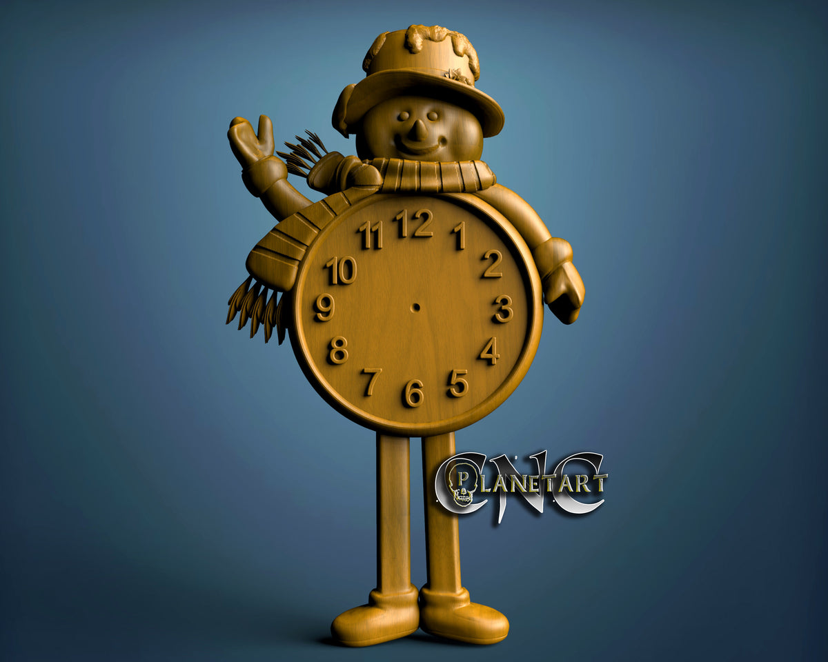 Snowman Clock, 3D STL Model 10123 – Cnc Planet Art