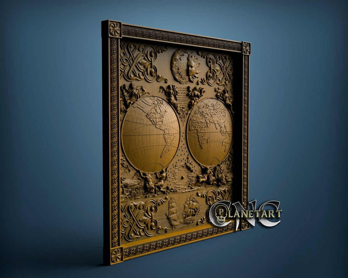 World Map, 3D STL Model 6615 – Cnc Planet Art