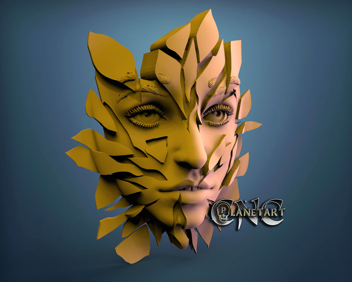 Face Glass, 3D STL Model 10202 – Cnc Planet Art